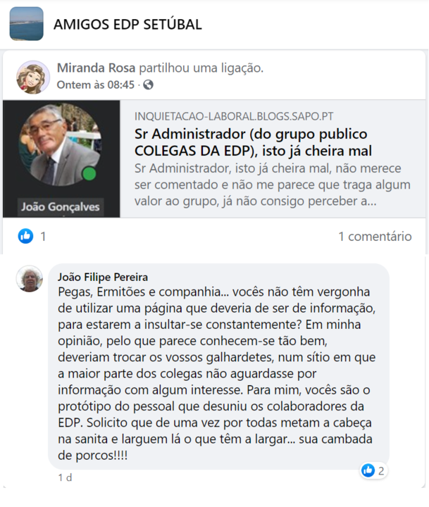 Sr Administrador (do grupo publico COLEGAS DA EDP), isto já cheira mal ...