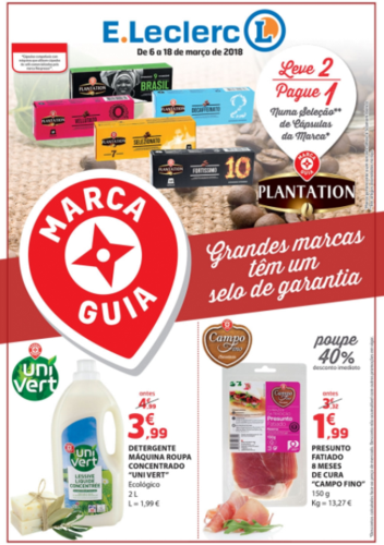 Folheto E.Leclerc Especial Marca Guia 6 a 18/3 - Poupe Tostões com Cupões