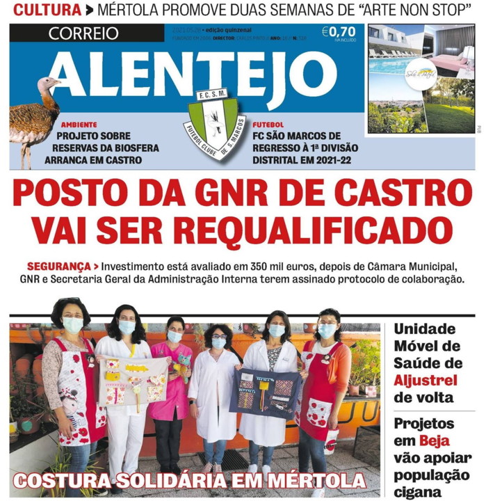Capa do Correio Alentejo desta quinzena - Alvitrando