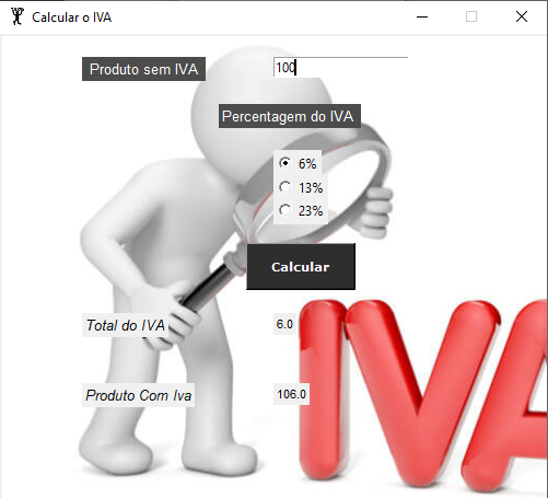 Calcular o IVA (usando tkinter) - Programar em Python