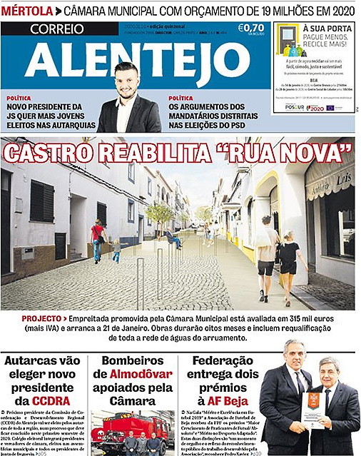 Capa do Correio Alentejo desta quinzena - Alvitrando