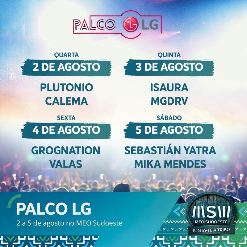 Cartaz Completo do Palco LG no MEO Sudoeste - Glam Magazine
